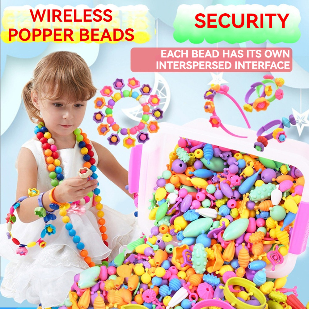 2025 New DIY Hand Beads 4-in-1 Set Montessori Bracelet Hair Hoop Ring ...