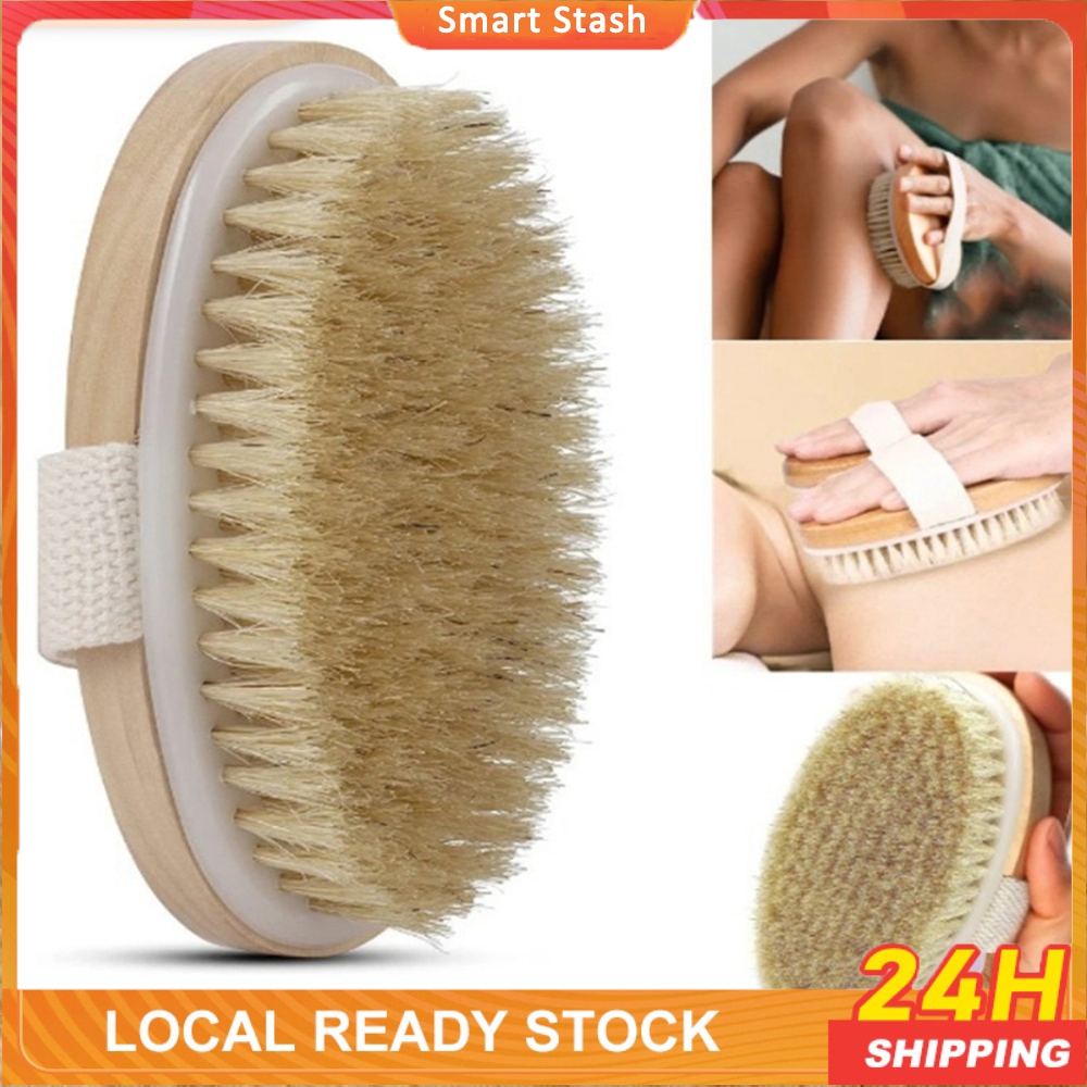 SPA Brush Bathing Brush Shower Brush Dry Skin Body Soft Natural Bristle ...