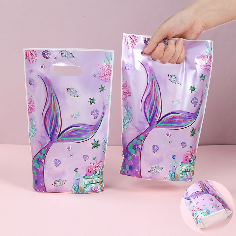 25pcs The Little Mermaid Plastic Loot bags Mermaid Theme Gift Bags For ...