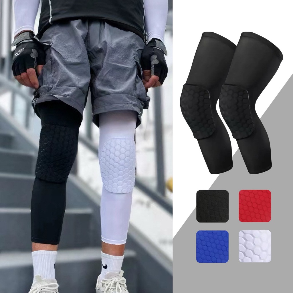 Sports Padded Leg Sleeves Basketball Kneepads Honeycomb Leg Procetive ...