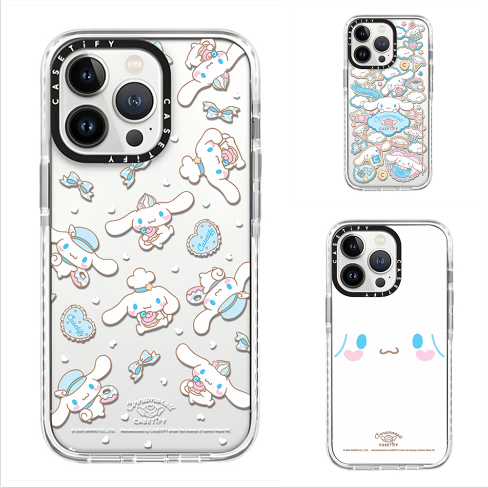 For iPhone 16 15 14 13 Pro Max Cartoon Cinnamoroll Lovely Cafe Sticker Case For iPhone 11 12 ...