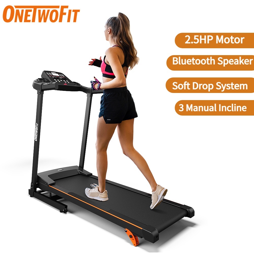 OneTwoFit 2.5 HP Multifunctional Electric Treadmill Foldable Power with ...