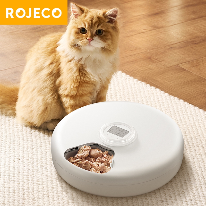 ROJECO Automatic Wet Food Feeder for Pets With Ice box 6-Meal Feeder ...