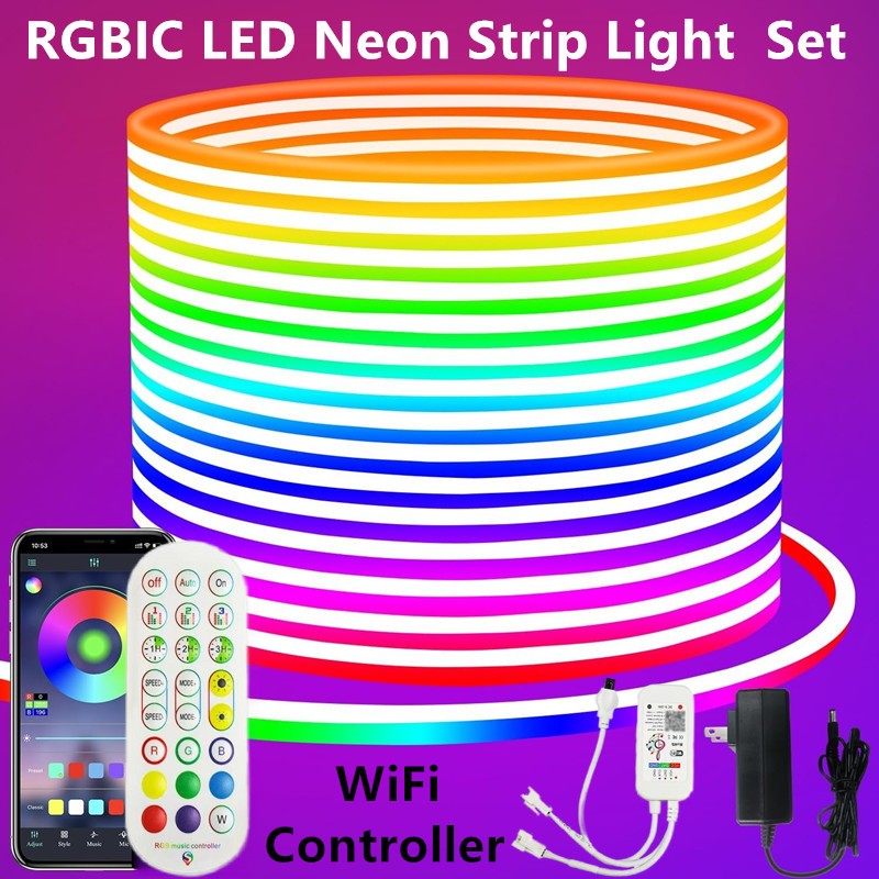 RGBIC LED Rope Light with App Remote Control, Music Sync Color Changing ...