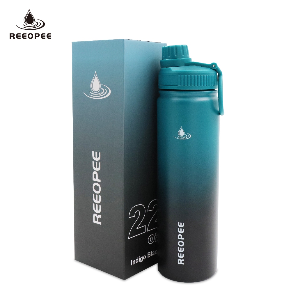 REEOPEE Hydration Flask Spout Lid Wide Mouth Vacuum Leak Proof ...