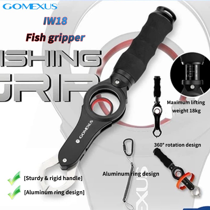 Gomexus Fishing Gripper Aluminum Fish Grip Fish Tackle Lip Grip Holder ...