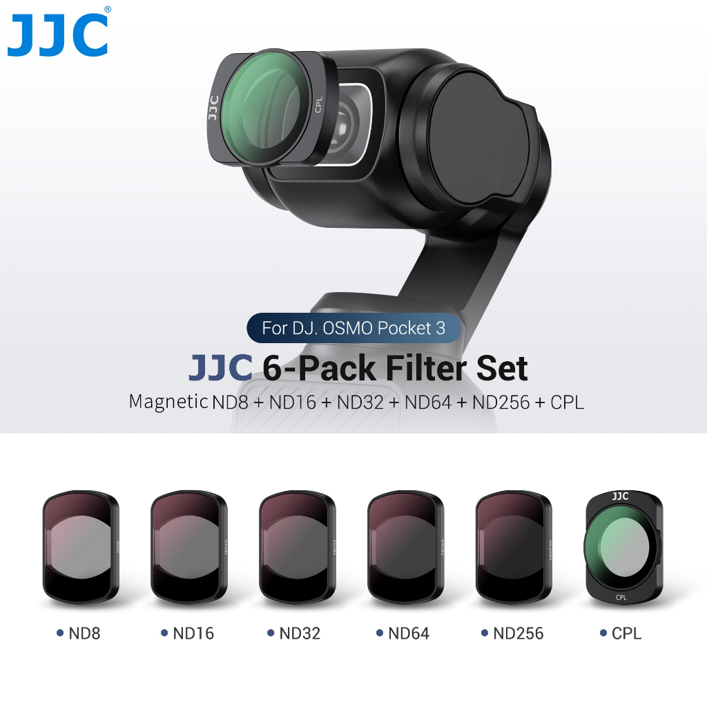 JJC ND/NDV/CPL/1/4 Black Mist Filter Set for DJI Osmo Pocket 3 Camera ...