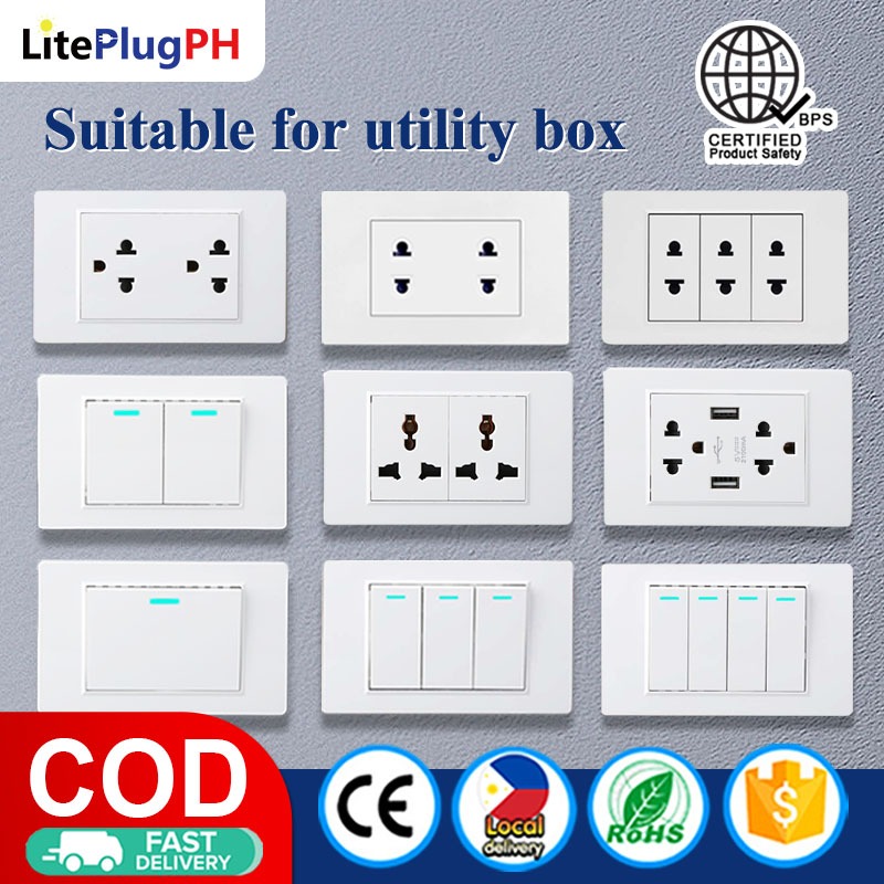 LP Wall Switch for Light Household Outlet Socket for Wall White ...
