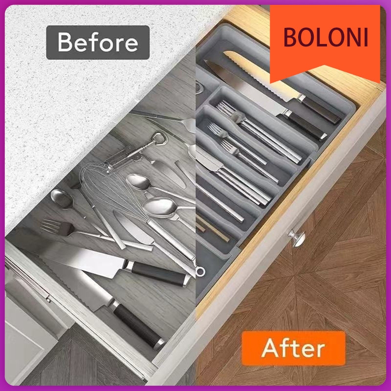 Cutlery Holder, Drawer Expandable Storage tray, Adjustable Cutlery ...