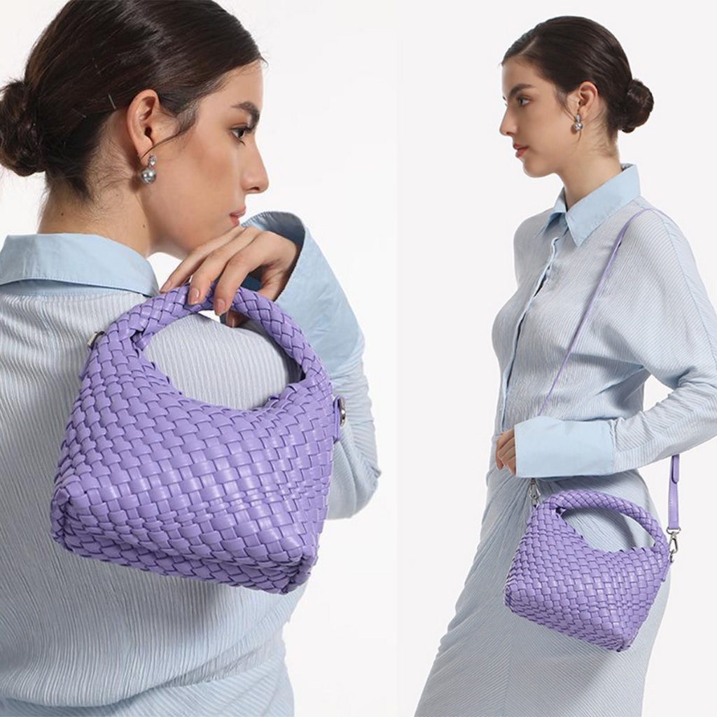 Women Woven Tote Small Crossbody Bag, Weave Quilted Purse Square ...