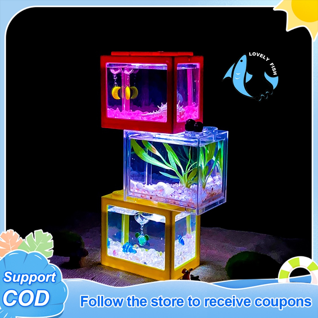 Mini Aquarium Betta Fish Tank Guppy Fish Tank FishTank Landscaping ...