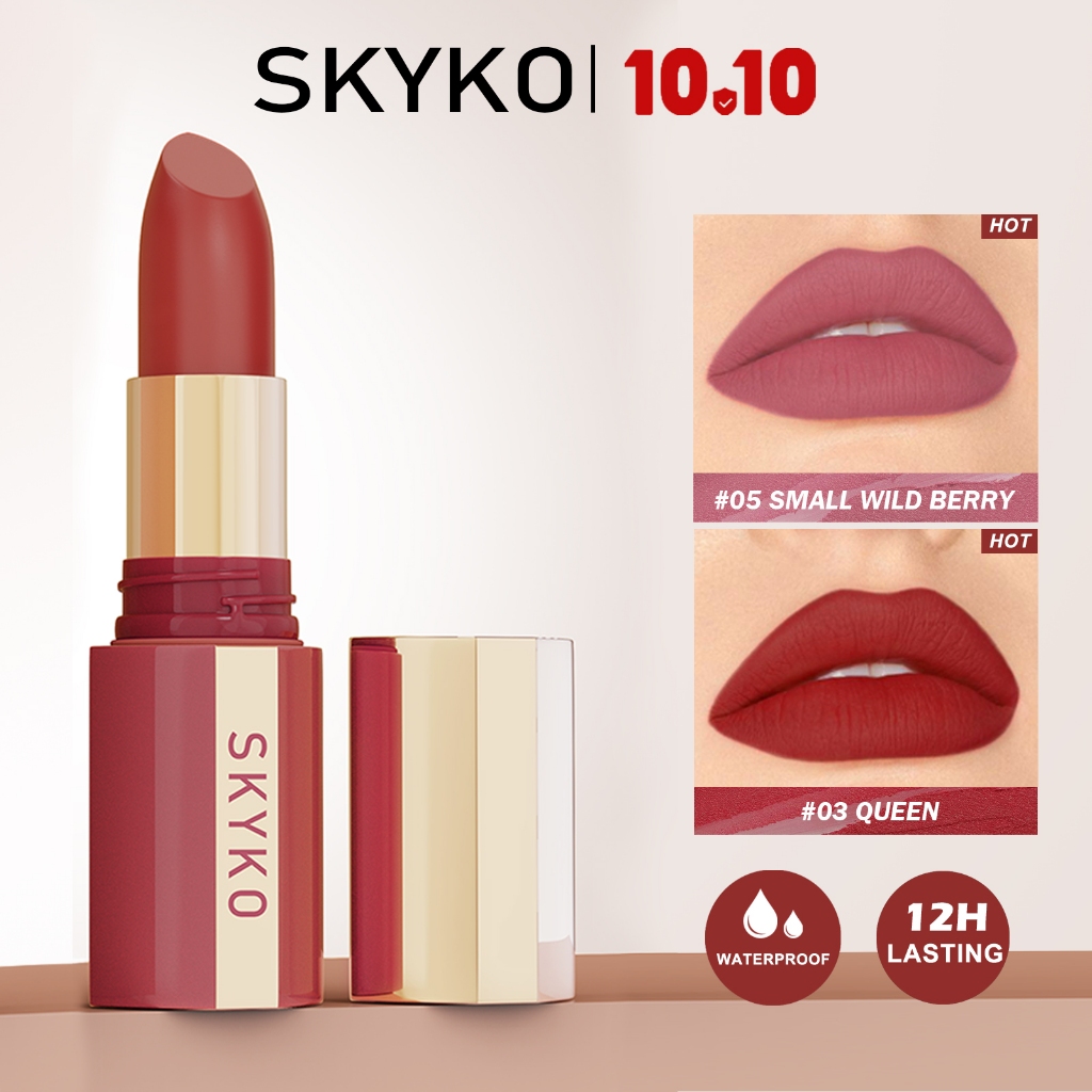 SKYKO Matter Lipstick 5 Colors Waterproof Long Lasting Lip Makeup ...