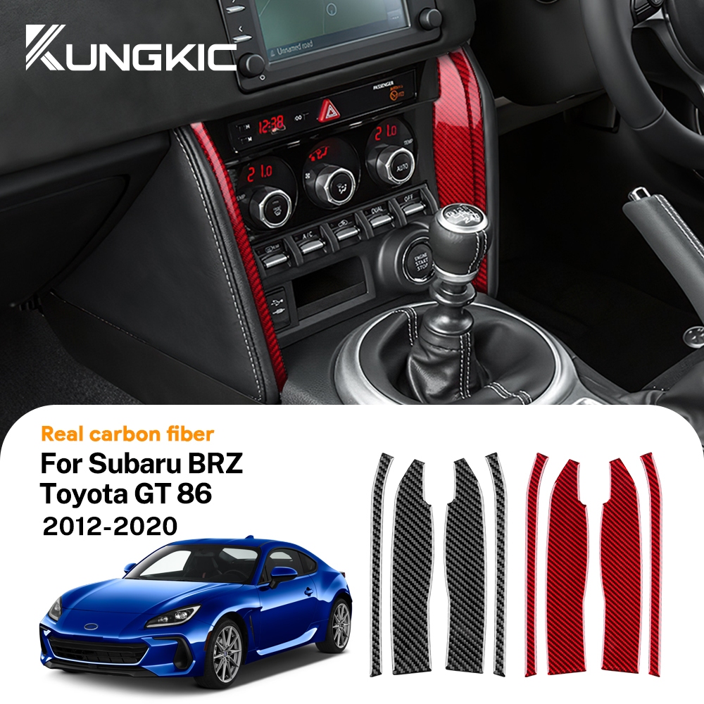 KUNGKIC Carbon Fiber For Toyota GT86 Subaru BRZ 2012-2020 Central Control Side Decorative Strip ...