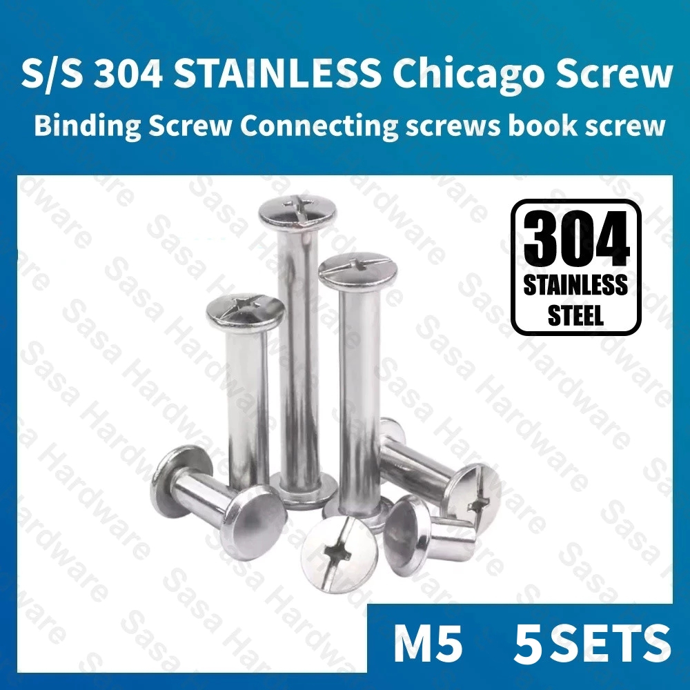 M5 Book screw /Binding Screw / SUS304 STAINLESS sold per 5sets | Shopee ...