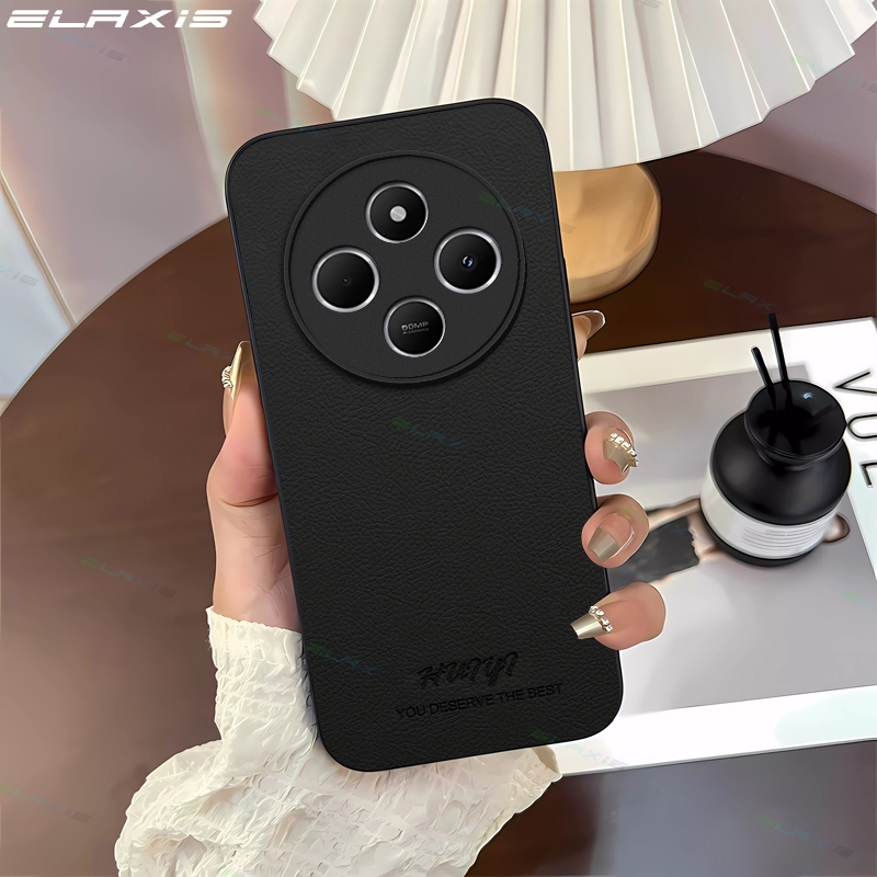 ELAXIS Soft TPU Biomimetic Leather Casing for Redmi 14C Phone Case ...
