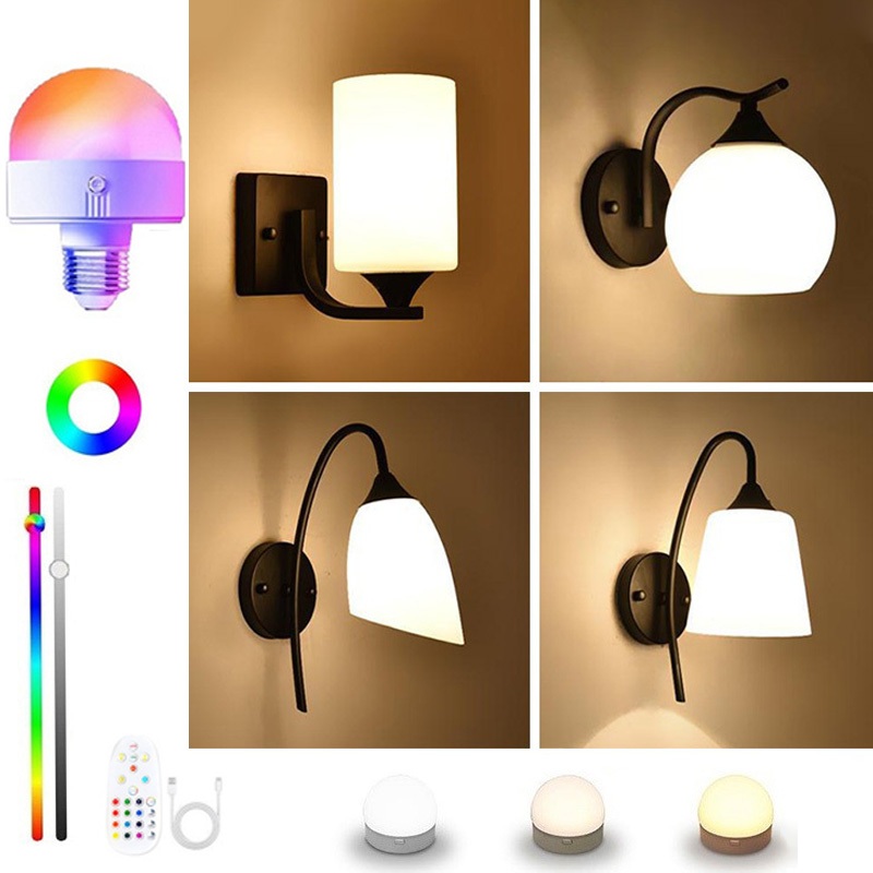 Modern Minimalist Wireless Wall Light,RGB Rechargeable Bedroom ...