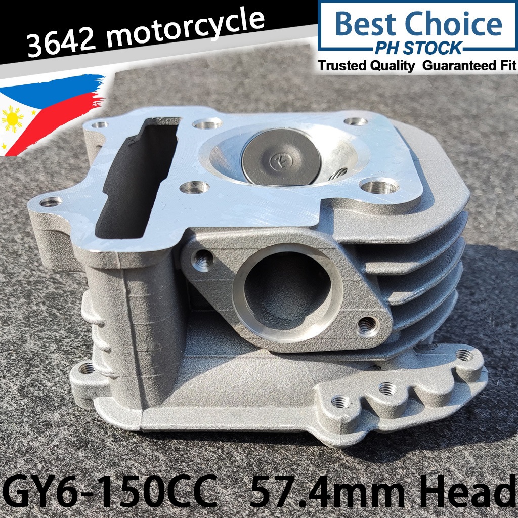 GY6 150cc Cylinder Head Assembly 57.4mm with Valves for 152QMI 1P52QMI ...