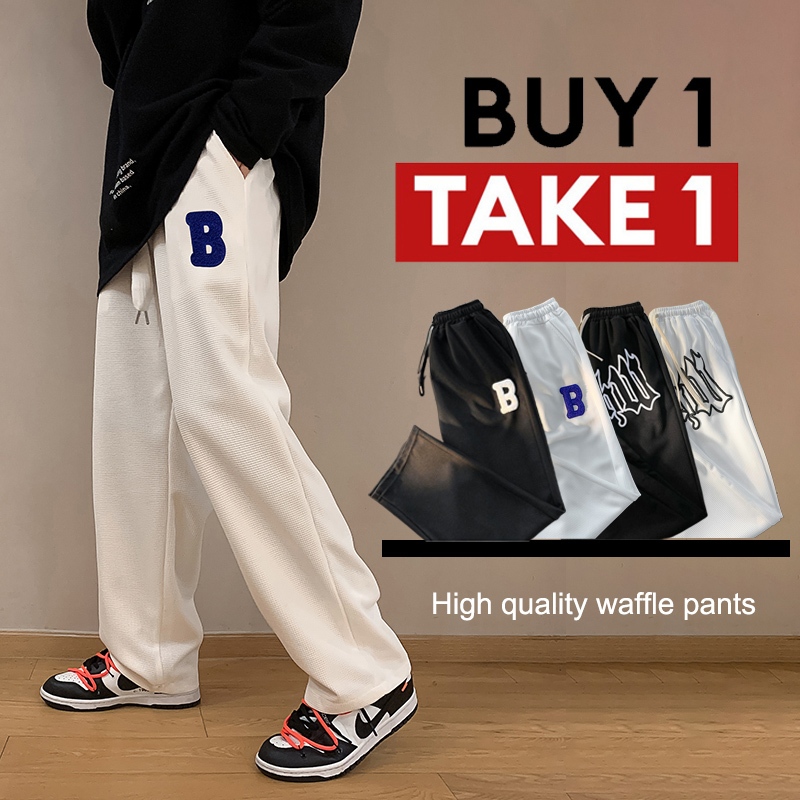 【BUY 1 TAKE 1】 Baggy Slocks Pants Loose Straight Cut Pants Korean ...
