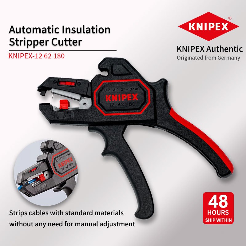 KNIPEX 12 62 180 Automatic Insulation Stripper Tools 7 Inch Adjustable ...