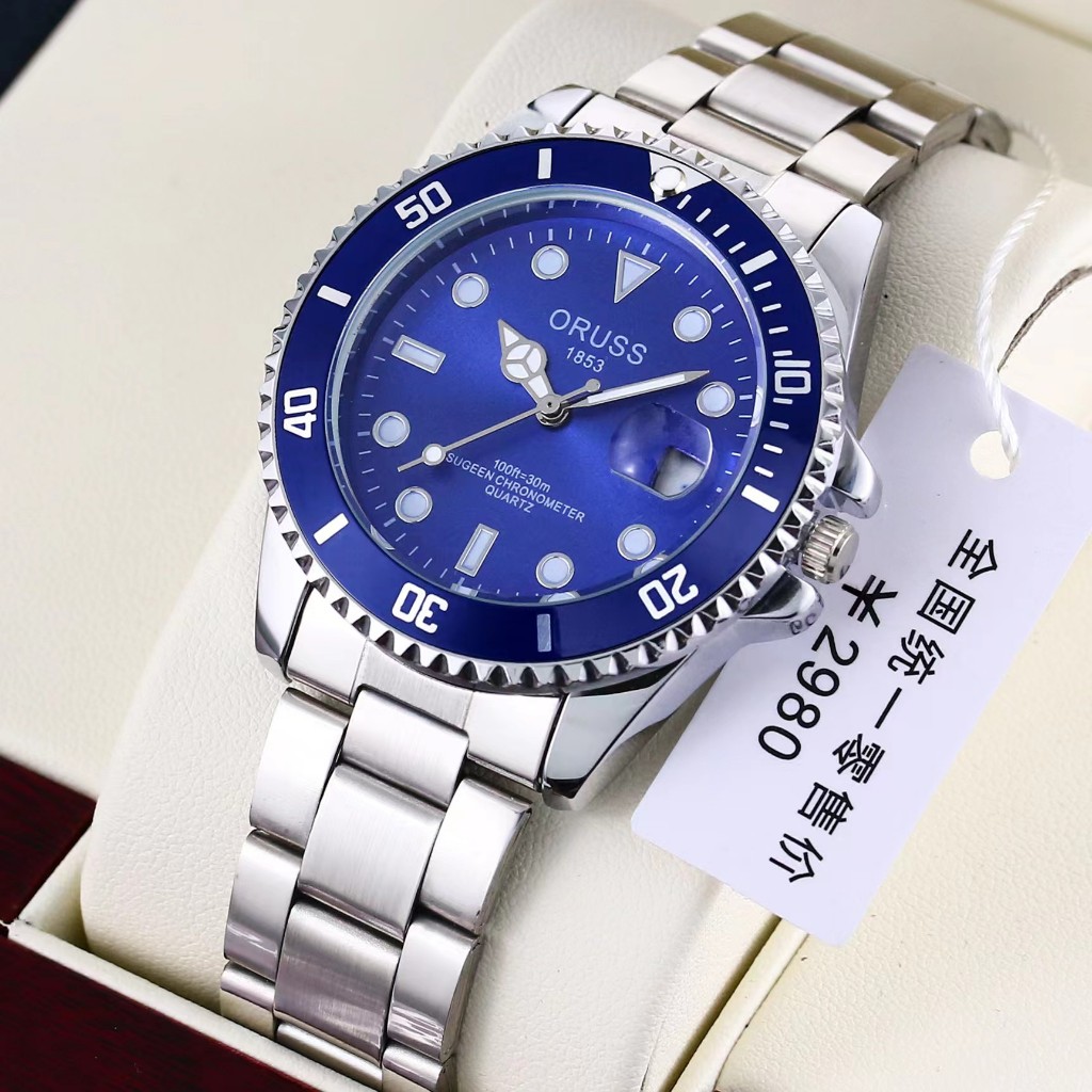 [Gift][With Box]ORUSS Original Men Luxury Stainless Steel Waterproof ...