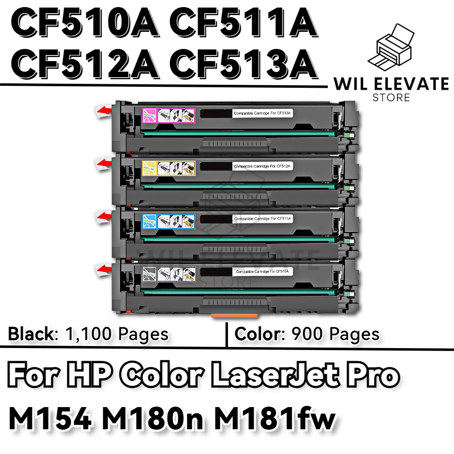 WilElevate 204A CF510A CF511A CF512A CF513A Toner Cartridge For HP ...