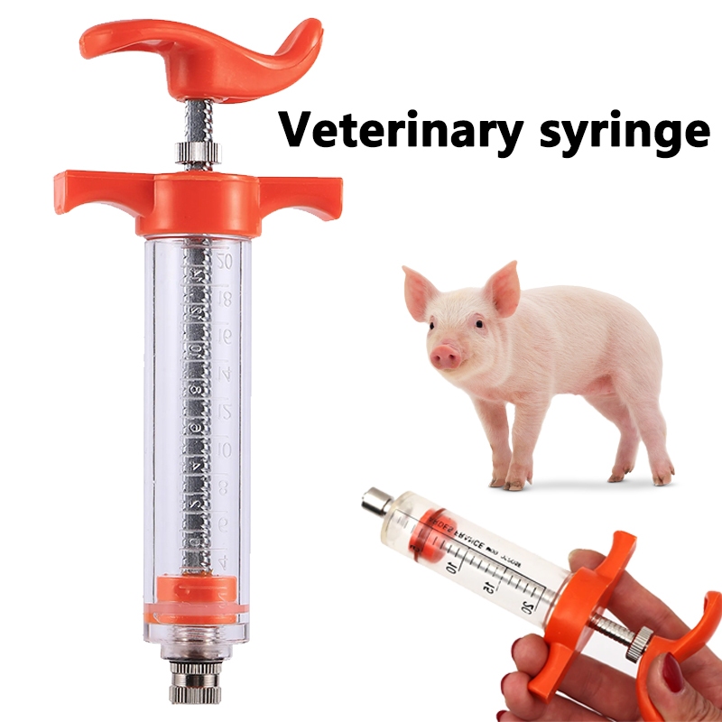 10/20/50ml Fiber glass syringe Heavy duty syringe injection for animal ...