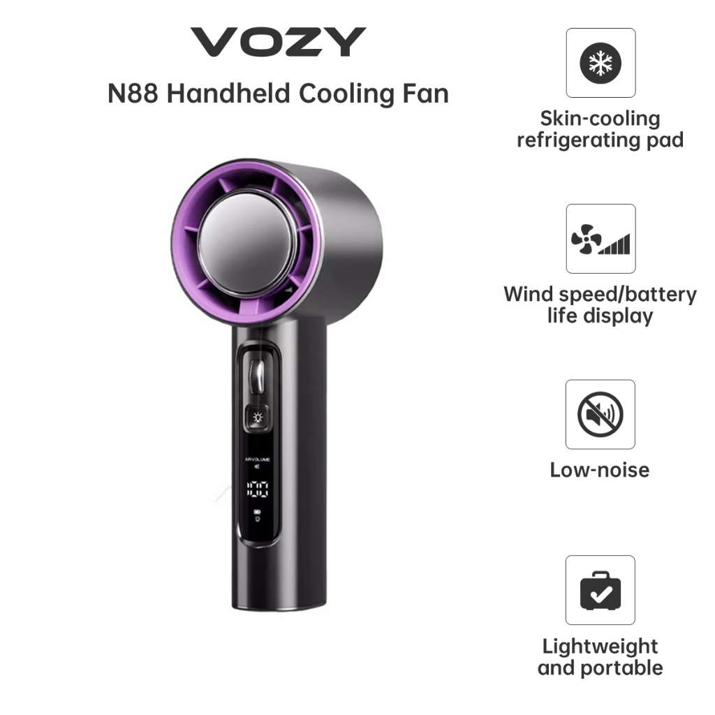VOZY Semiconductor Refrigeration Handheld Fan 100 Speed Fan Rechargeable Turbo Fan 5000mah ...