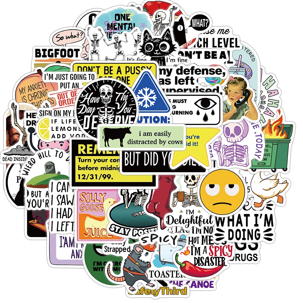 [Large Sticker]50pcs Snarky MEME Stickers Cartoon Graffiti Aesthetic ...
