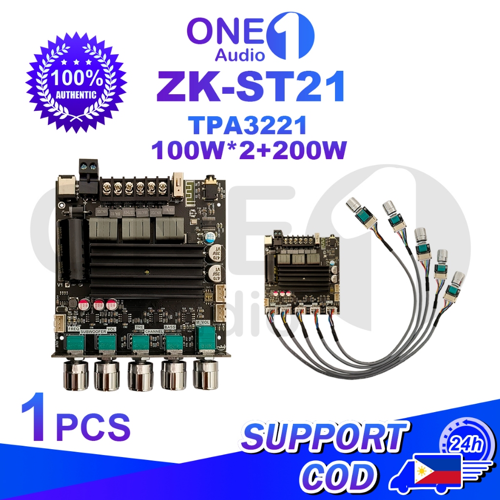 OneAudio ZK-ST21 Mini Amplifier Wuzhi TPA3221 2.1 Channel Bluetooth-compatible Amplifier Board ...