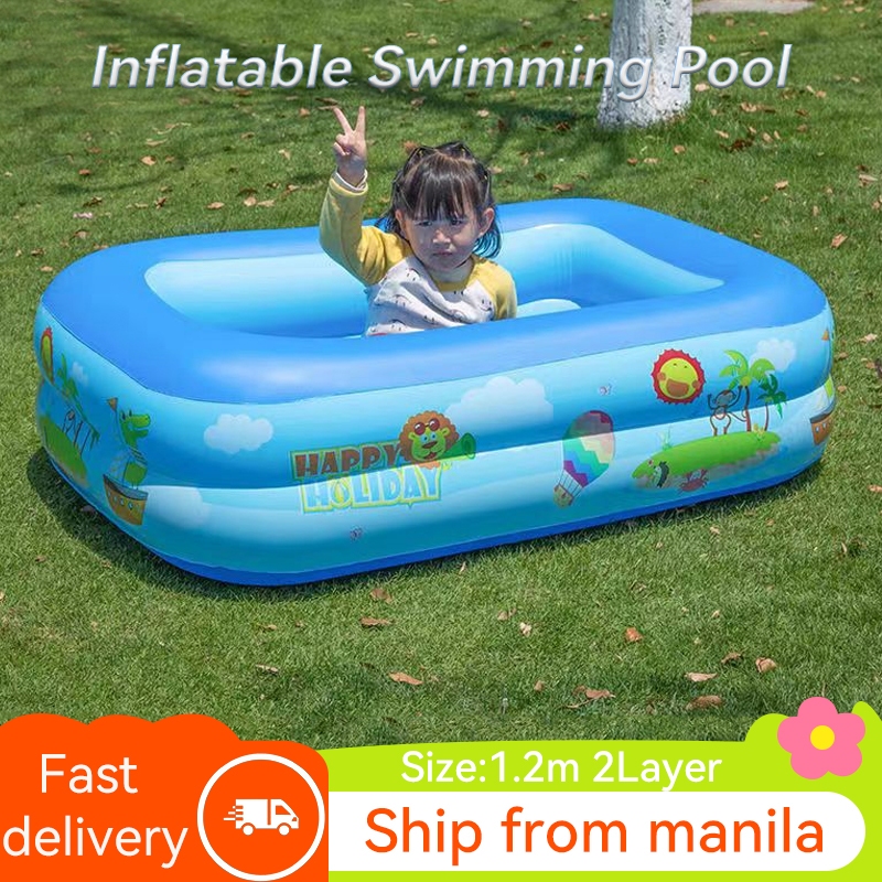 Rectangular inflatable swimming pool for kids air pump | Shopee Philippines