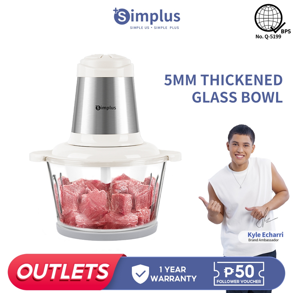 Simplus 2L Electric Meat Grinder Chopper and Blender Multifunctional ...