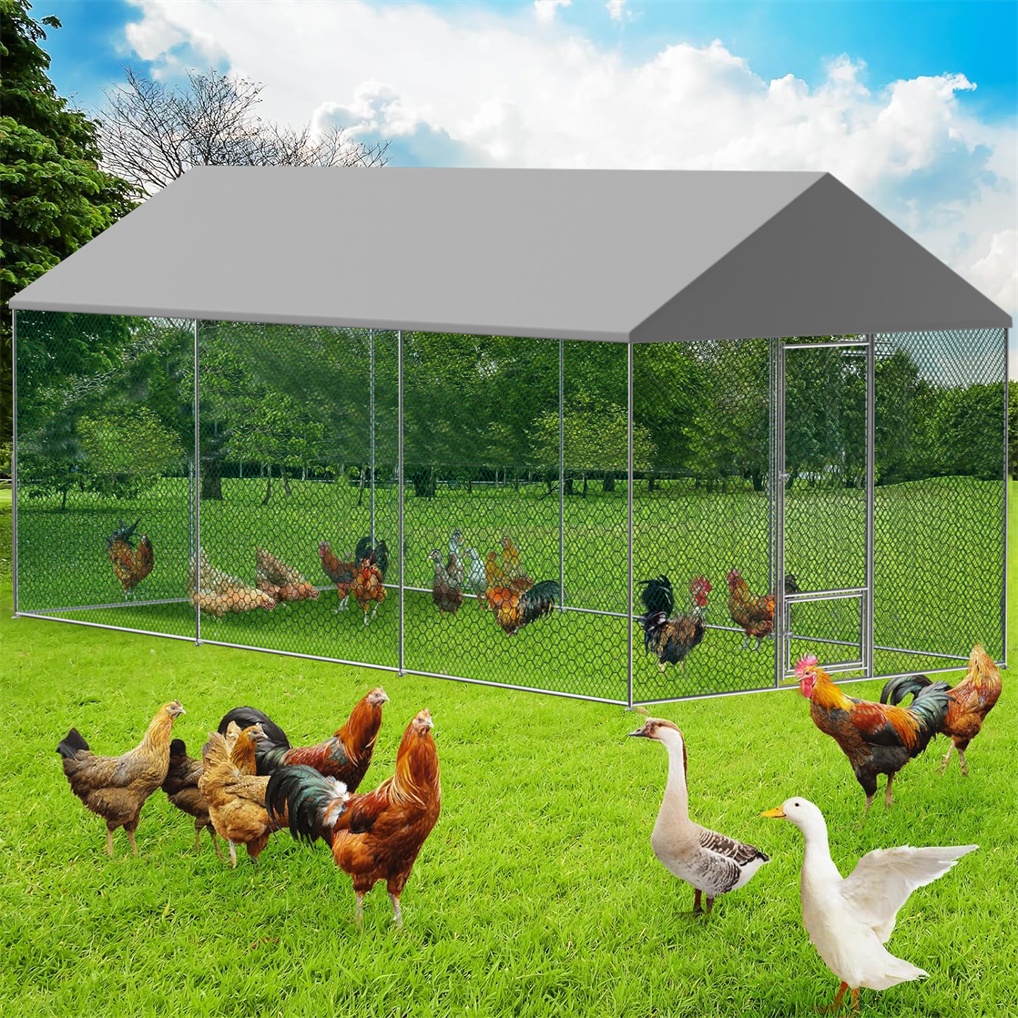Extra Large Chicken Coop Cage Run Rabbit Hutch Walk In Hen Enclosure ...