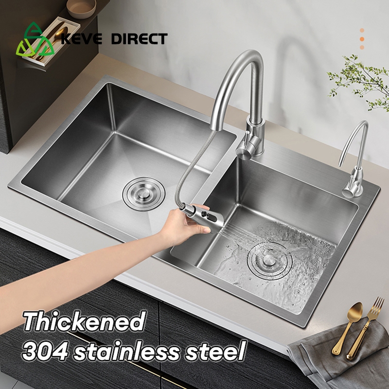 KEVE High Quality 304 Kitchen Sink Stainless SteelSet with FaucetLababo ...