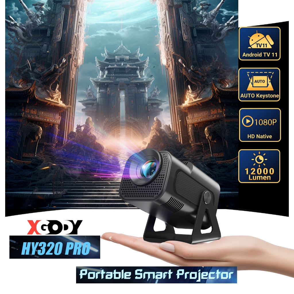 XGODY Portable Projector Outdoor Home Theater HY320 4K Native 1080P ...