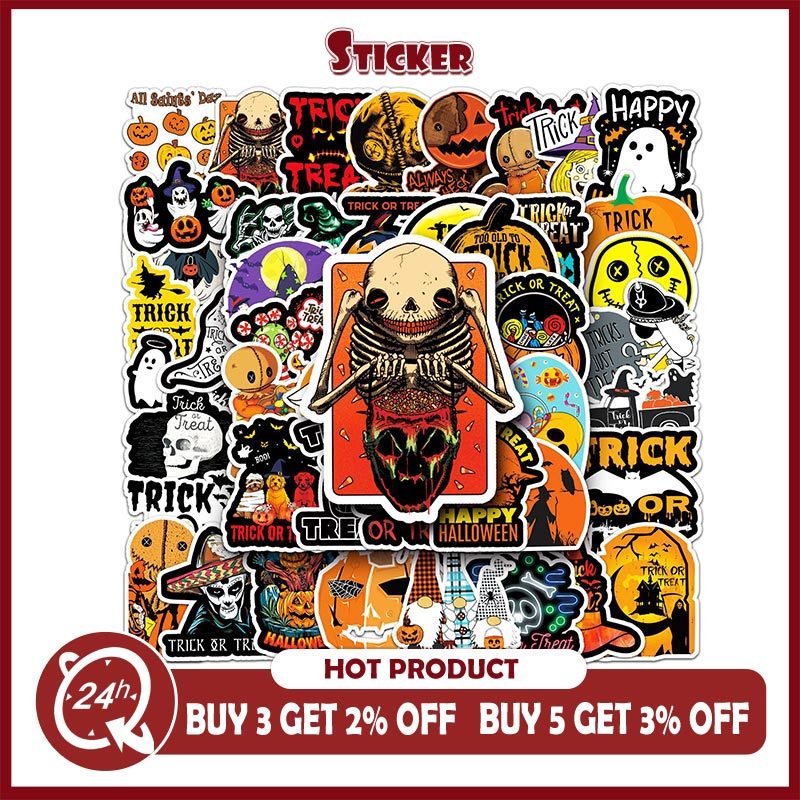 50pcs All Saints Day Stickers Hallowmas Decals Phone Skateboard Laptop ...