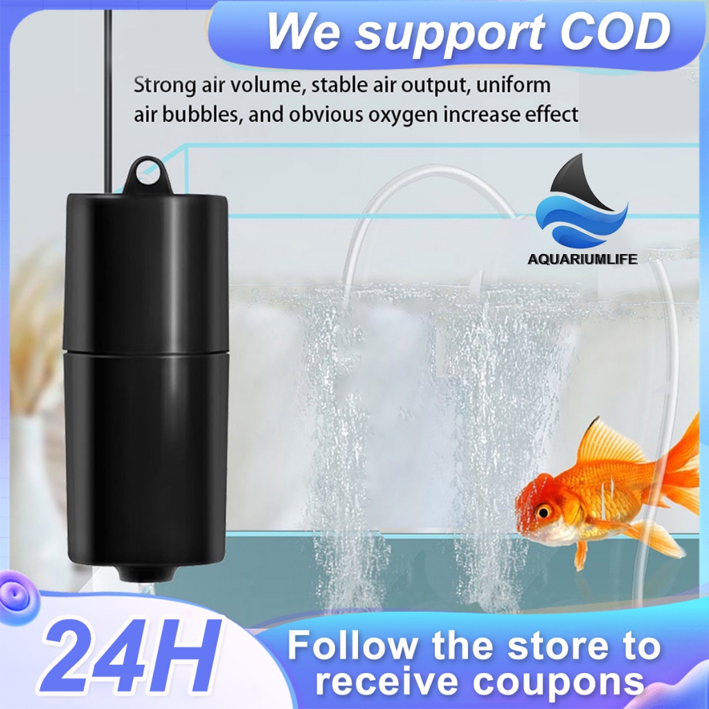 Fish Breeding Air Pump Silent Portable Aquarium Fish Tank Portable Mini ...