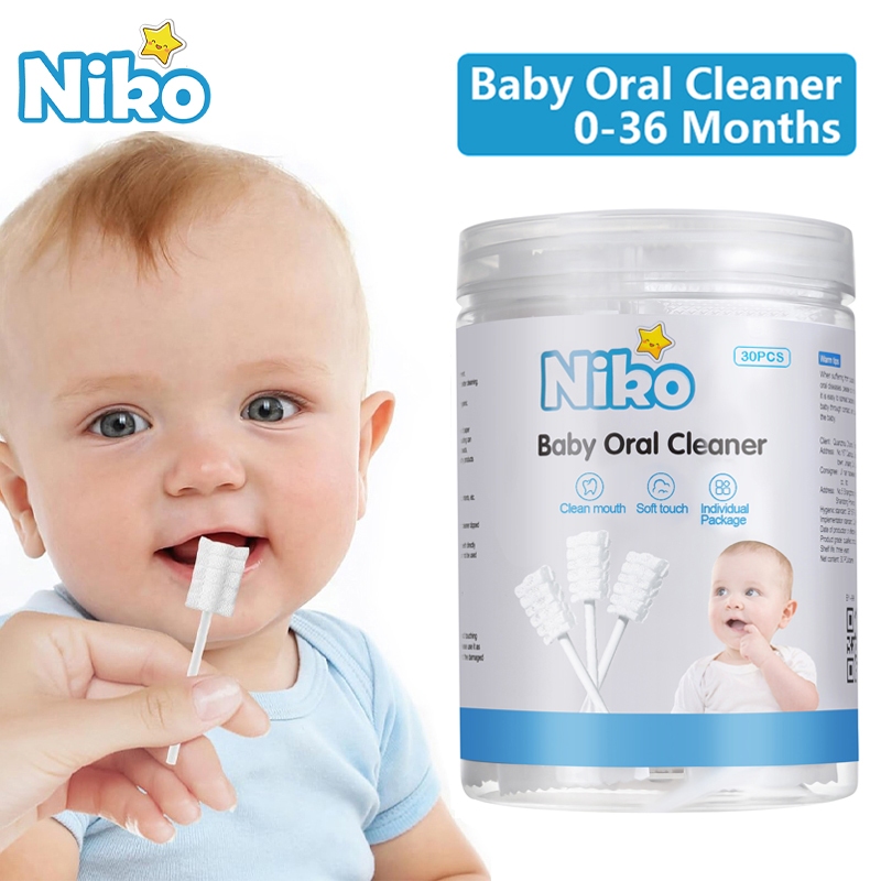 NIKO 30pcs Medical Cotton Swab Gauze Baby Oral Tongue Cleaner ...