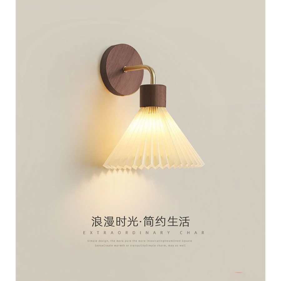 Pleated Cloth Wall Lamp,Vintage Fabric Light,Modern Reading Beside ...