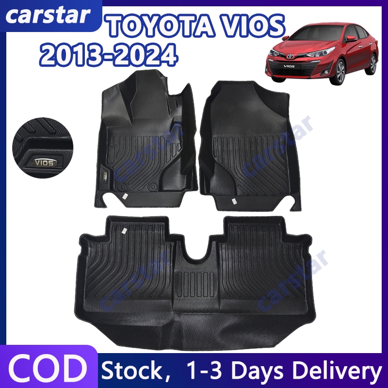 Toyota Vios 2013-2024 Car Deep Dish Matting TPE/PU Diamond Deep Dish ...