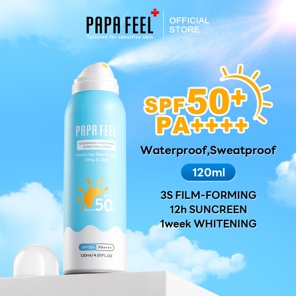 PAPA FEEL Sunscreen Spray Whitening 120ml/50ml | Sunblock Face And Body ...
