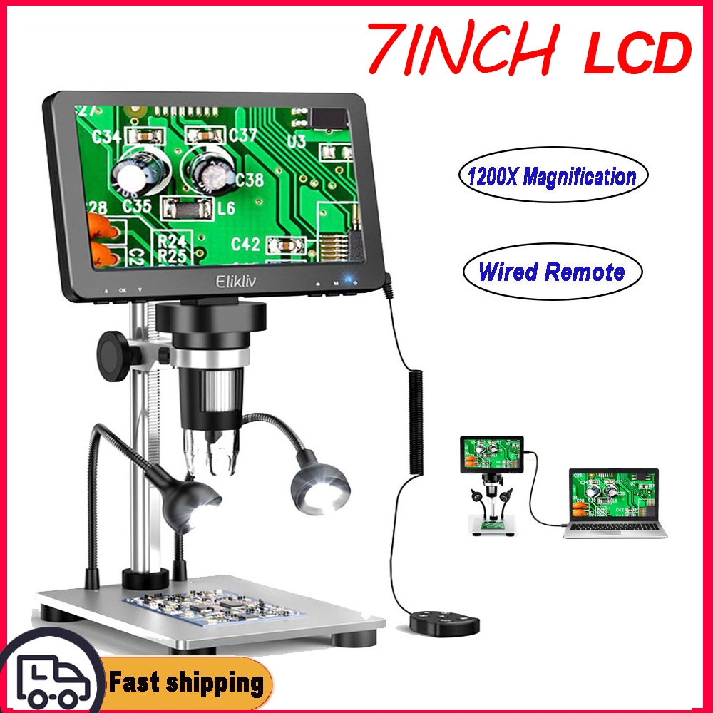 7 Inch 1080p Lcd Digital Microscope With Wired Remote,1200x ...