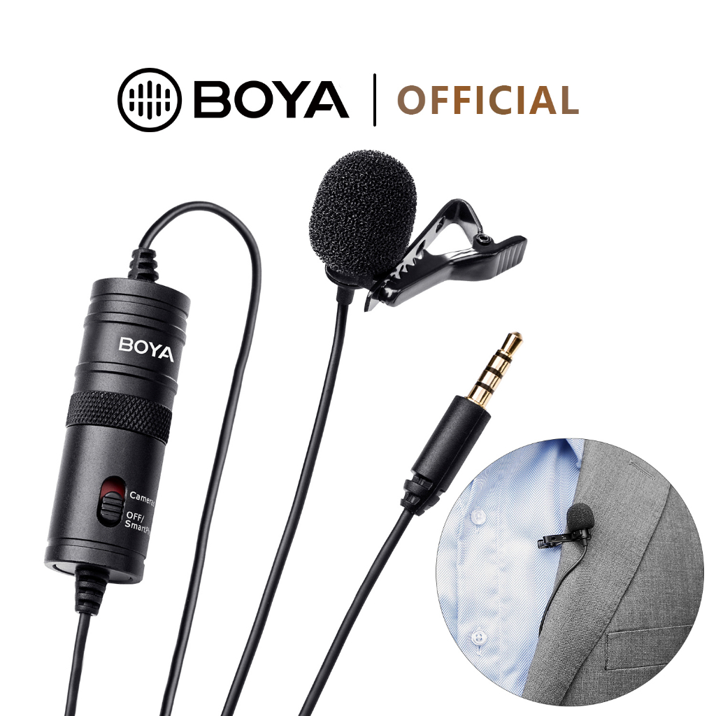 BOYA BY-M1 Wired Mic Lapel Microphone 3.5mm for smartphones cameras and ...