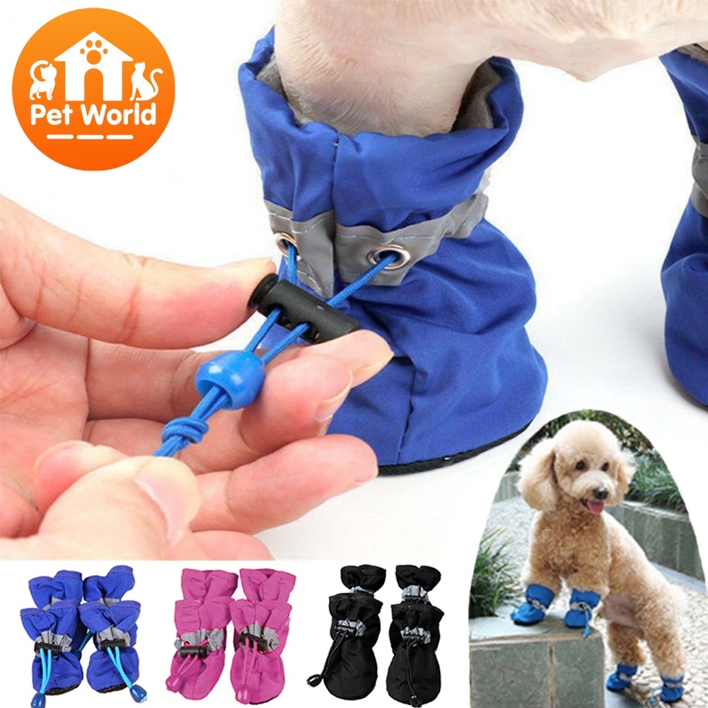 4Pcs Pet Shoes dog shoes Waterproof Shoes Anti Slip dog shoes Walking ...