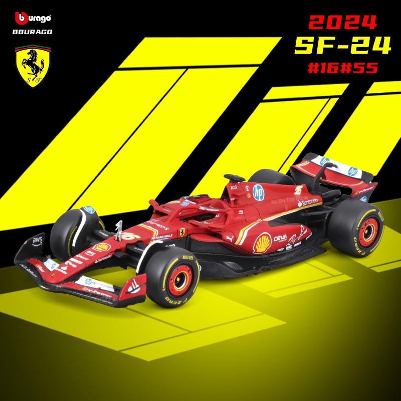 Bburago 1:43 F1 Ferrari SF24 SF23 #16 Charles Leclerc #55 Sainz Diecast Car Model Collection ...
