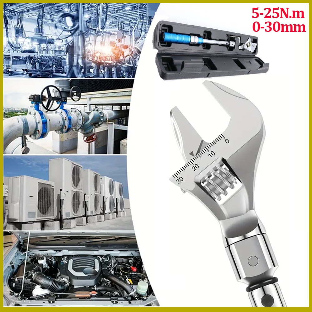 【Square Hole】5-25N + 0-30MM Digital Torque Wrench Locking Adjustable 5 ...