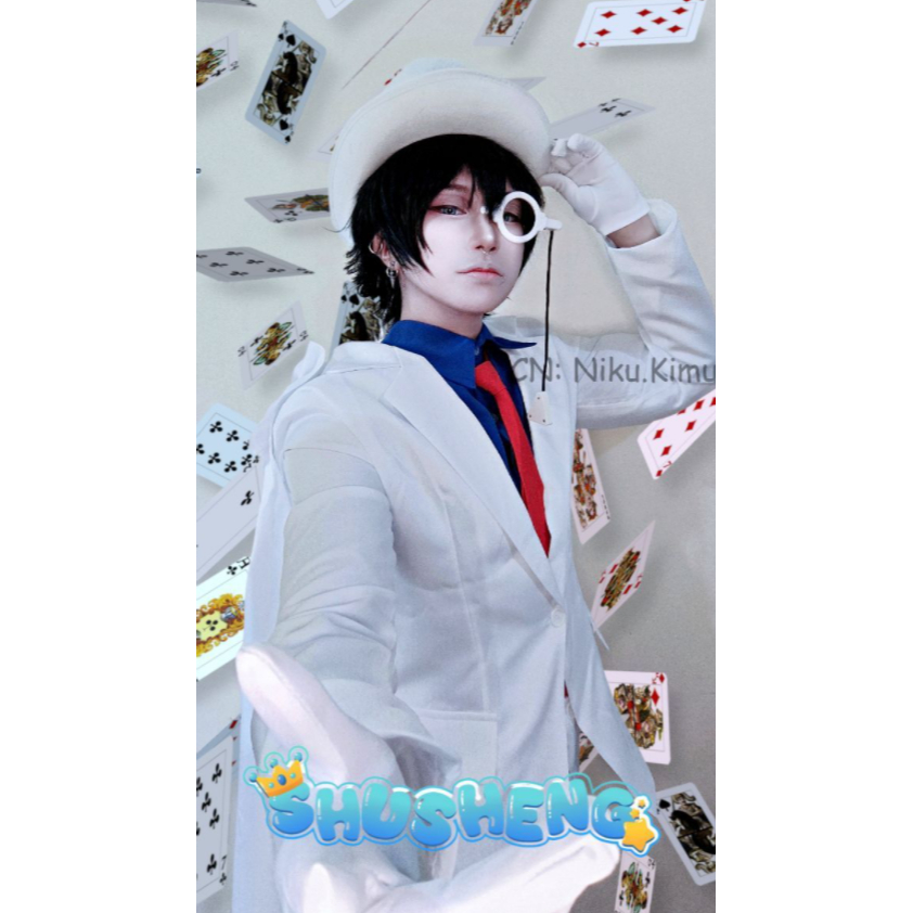 Detective Conan Kaito Kuroba Cosplay Costume White Uniform Halloween ...