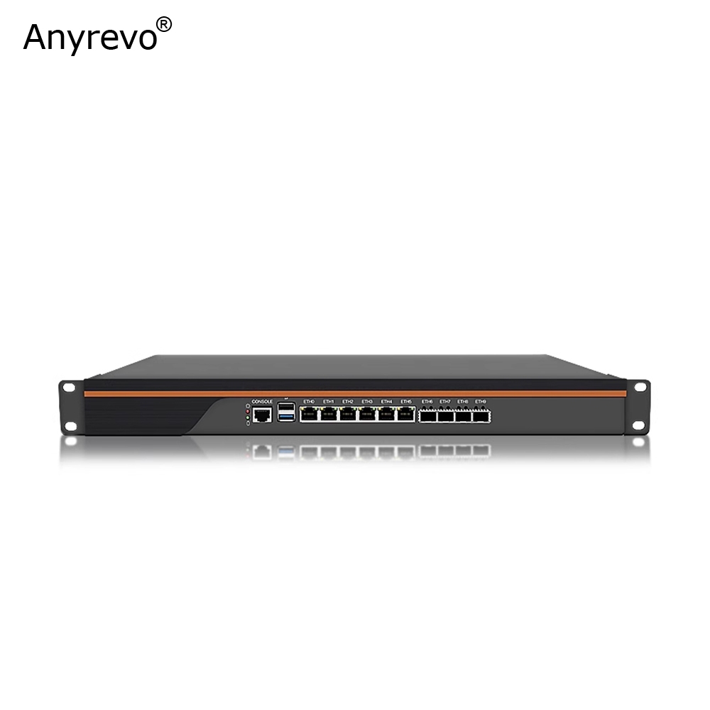 1U Rackmount 6 x Intel Gigabit LAN 4 x 10G SFP+ 8 Cores Firewall Router ...
