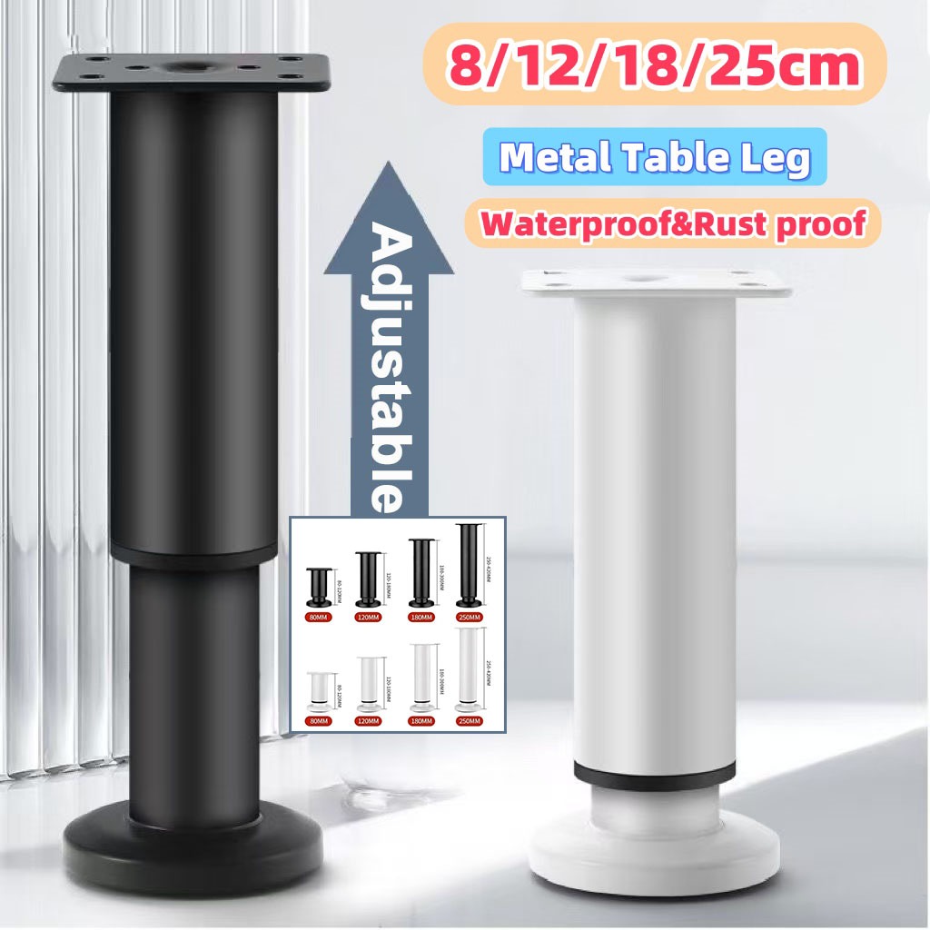 Adjustable 8/12/18/25cm Metal Table Leg kaki meja Bed Leg Support kaki ...