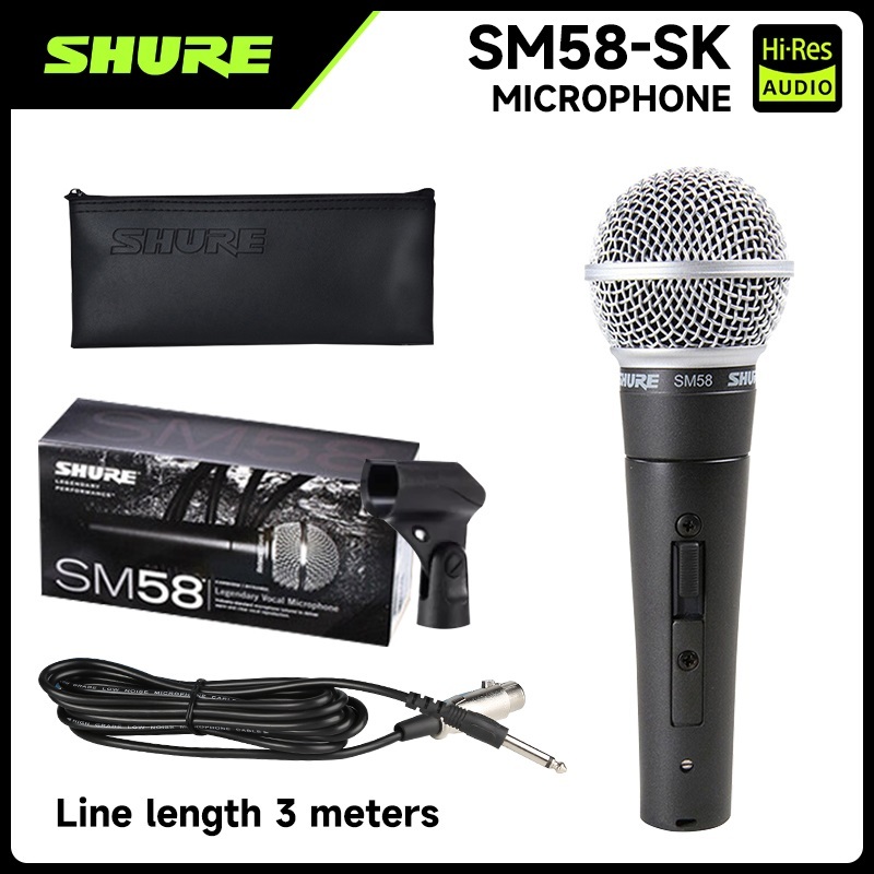 Shure/sm58 Dynamic Wired Microphone, Professional Performance Stage, Live Streaming, Recording ...