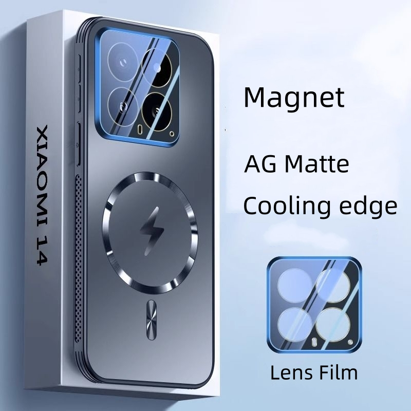 For Xiaomi 15 13 14 POCO F6 F7 Pro Redmi K80 K70 Ultra Case Cooling AG Matte PC Magnetic Lens ...